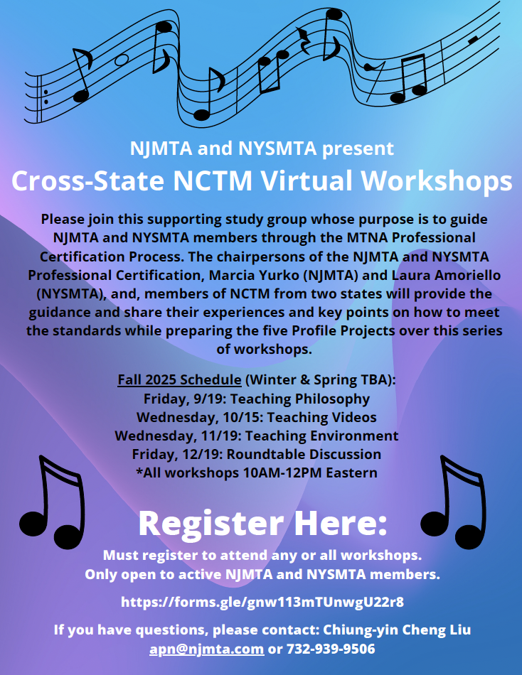 NCTM Certification — New Jersey Music Teachers Association